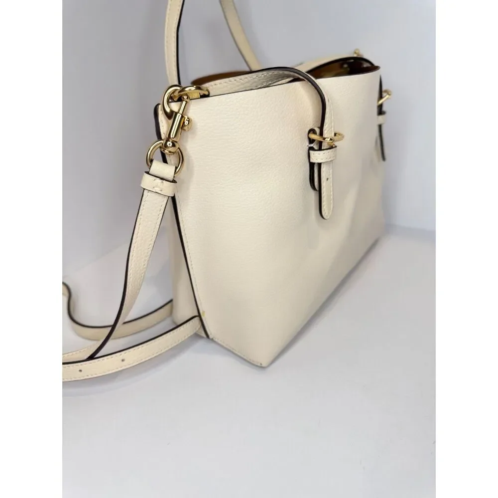 Coach | Bags | Coach Mollie Tote 25 Chalk White Leather Crossbody ...